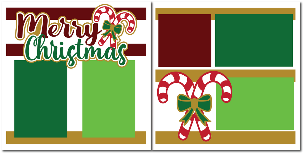 Merry Christmas Scrapbook Page Kit - Digital Cut File - SVG - INSTANT ...
