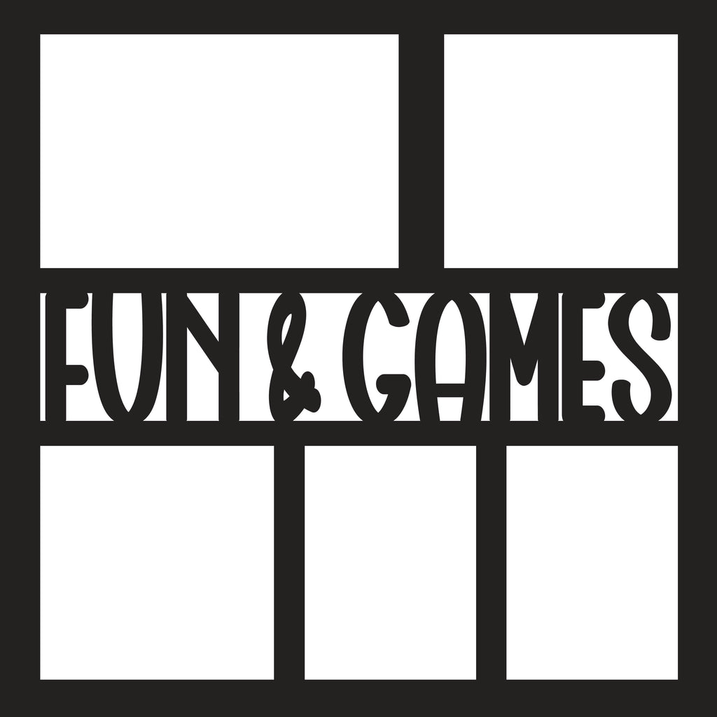 Fun & Games - 5 Frames - Scrapbook Page Overlay - Digital Cut File - S ...