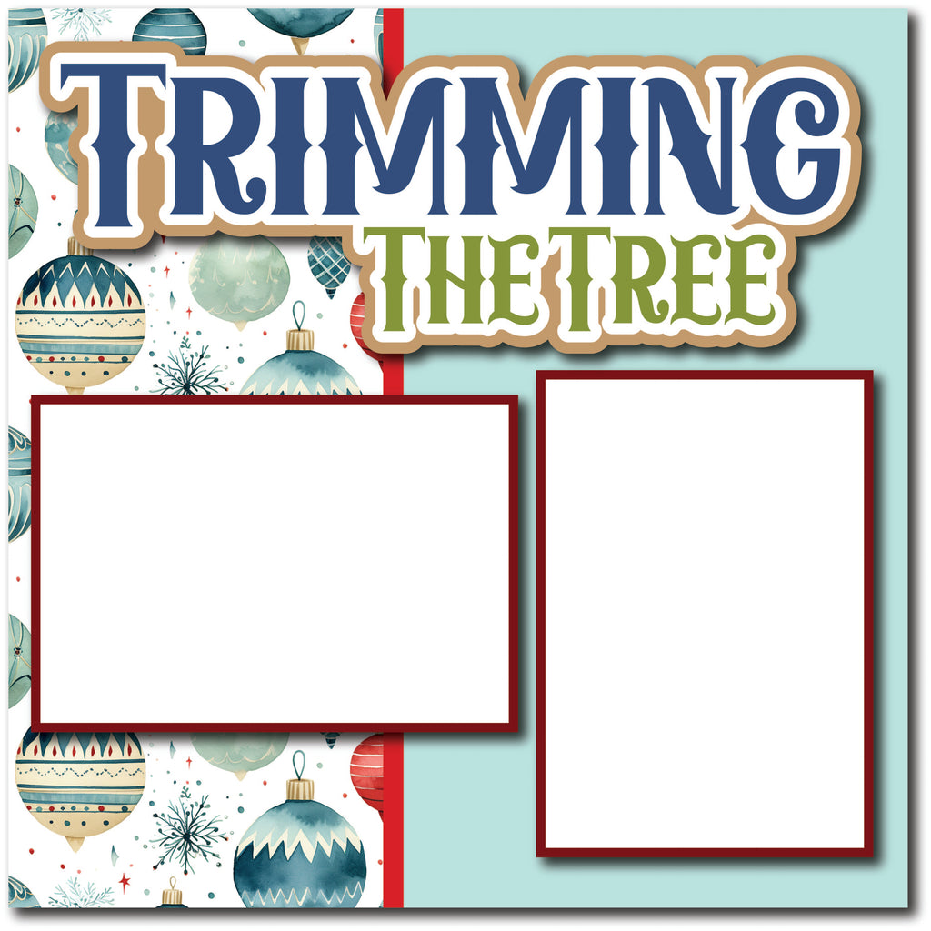 Trimming the Tree - DIGITAL Premade Scrapbook Page - INSTANT DOWNLOAD – Autumn's Crafty Cuttables