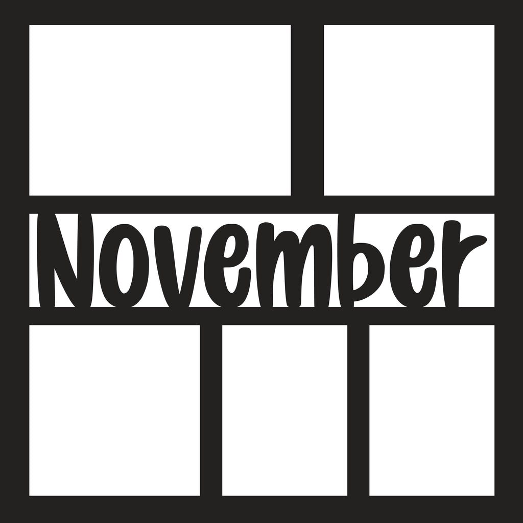 November - 5 Frames - Scrapbook Page Overlay - Digital Cut File - SVG ...