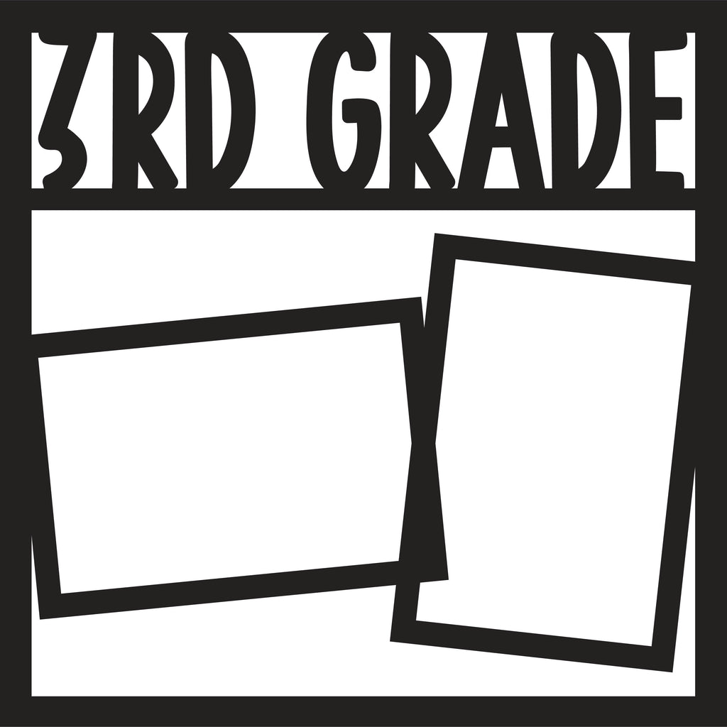 3rd Grade - 2 Frames - Scrapbook Page Overlay - Digital Cut File - SVG ...