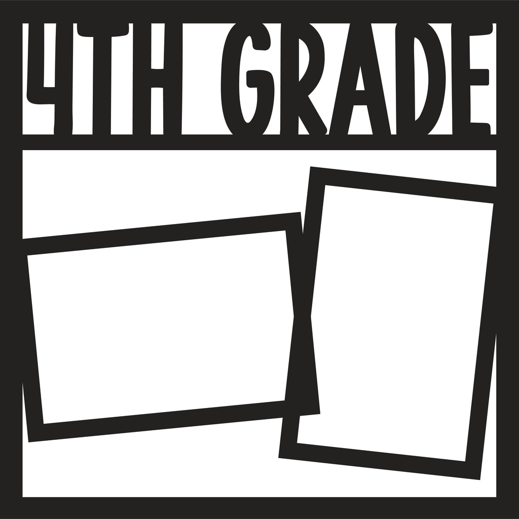 4th Grade - 2 Frames - Scrapbook Page Overlay - Digital Cut File - SVG ...