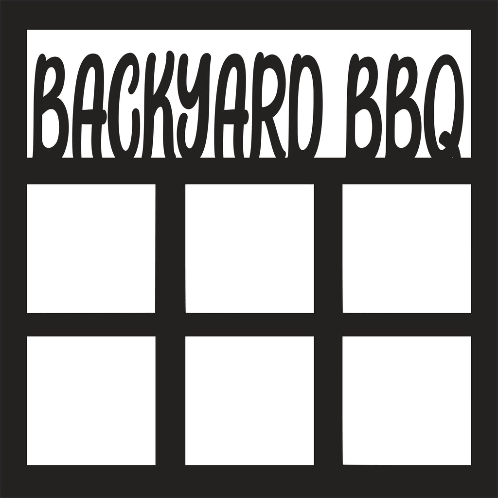 Backyard BBQ - 4 Square Frames - Scrapbook Page Overlay - Digital Cut ...