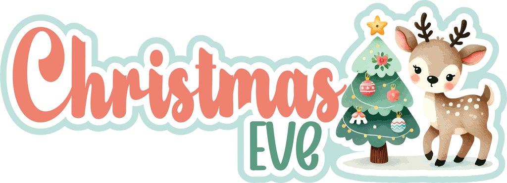 Christmas Eve - Print & Cut Scrapbook Page Title - INSTANT DOWNLOAD ...