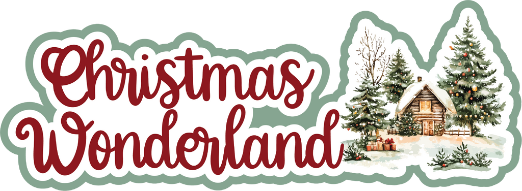 Christmas Wonderland - Print & Cut Scrapbook Page Title - INSTANT DOWN ...