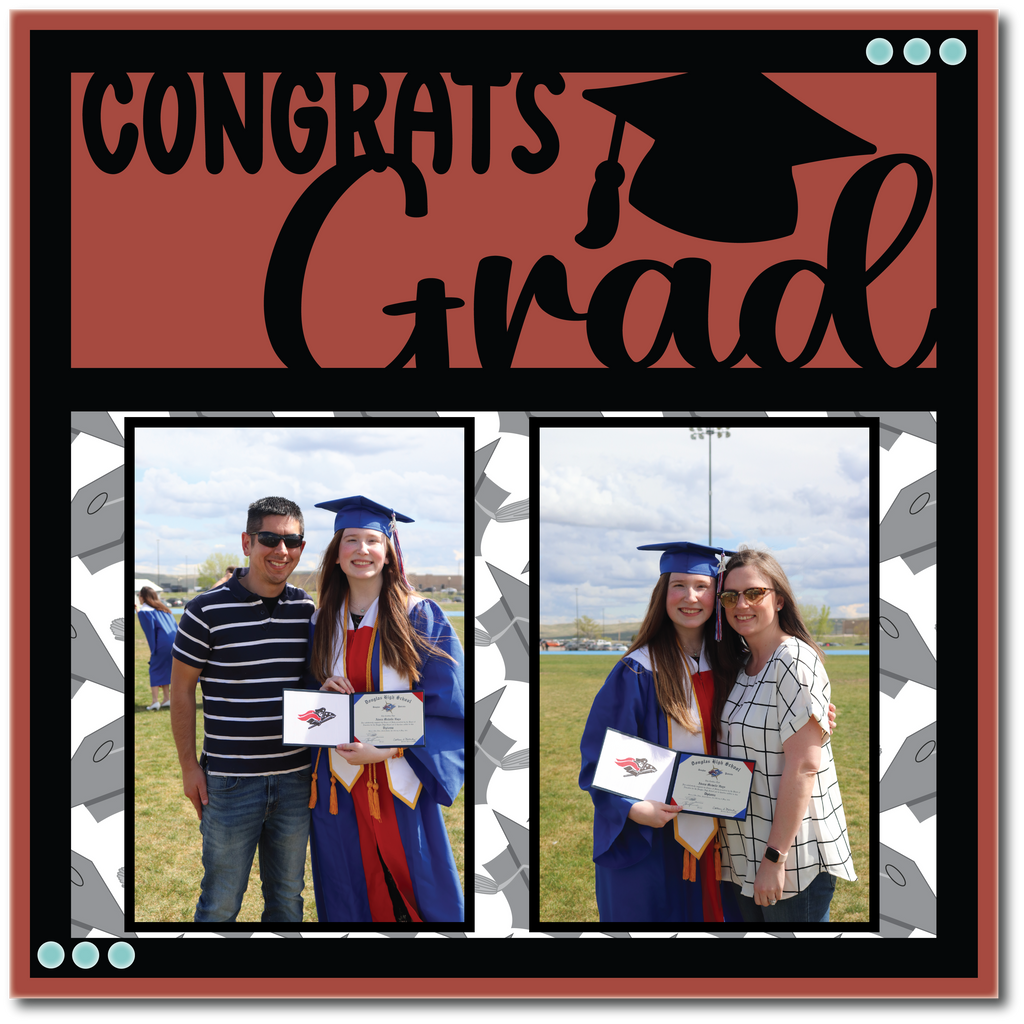 Congrats Grad - Scrapbook Page Overlay - Digital Cut File - SVG - INST ...