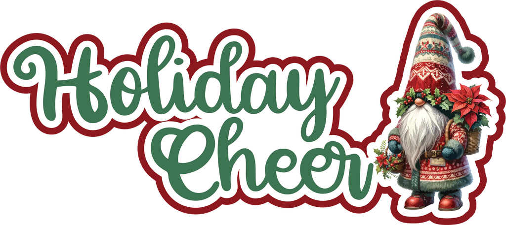 Holiday Cheer - Print & Cut Scrapbook Page Title - INSTANT DOWNLOAD ...