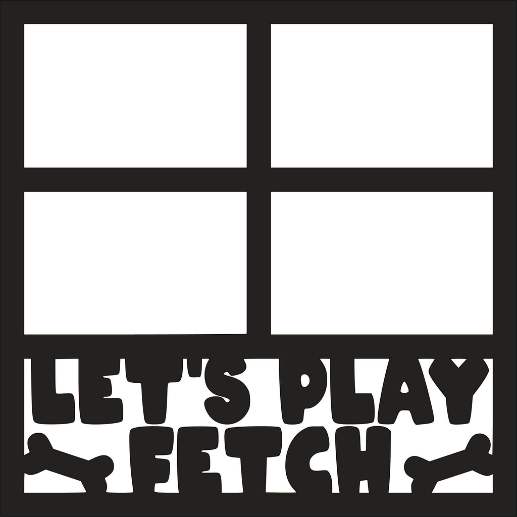 Let's Play Catch - 4 Frames - Scrapbook Page Overlay - Digital Cut Fil ...