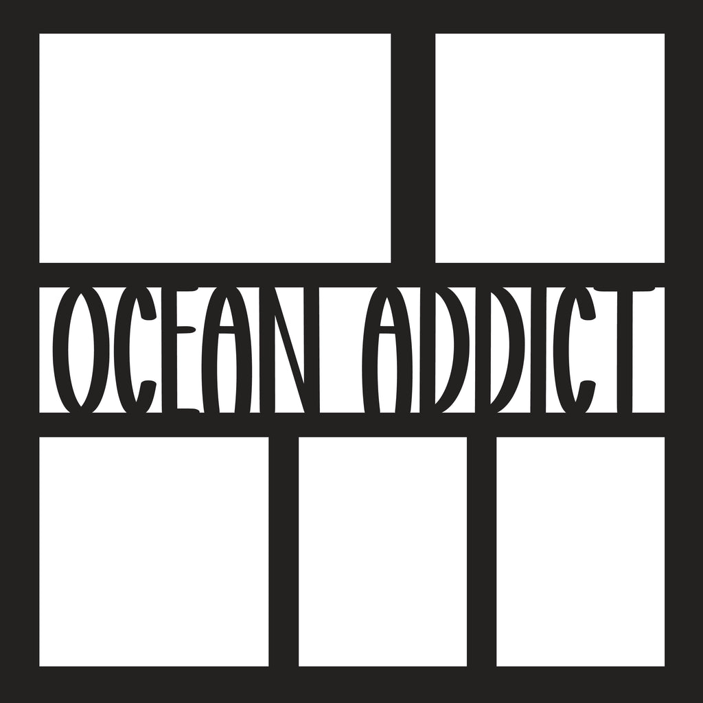 Ocean Addict - 5 Frames - Scrapbook Page Overlay - Digital Cut File ...