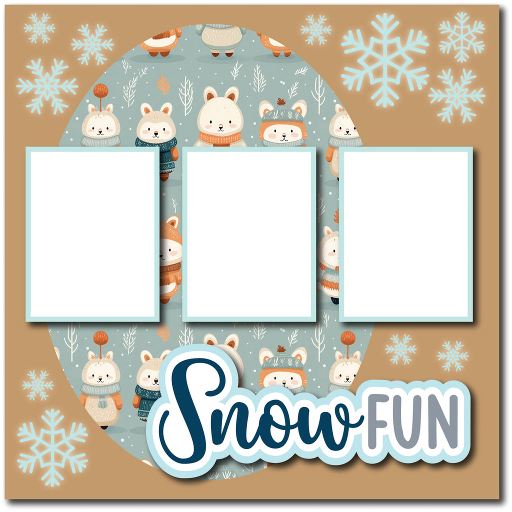 Snow Fun - DIGITAL Premade Scrapbook Page - INSTANT DOWNLOAD – Autumn's ...