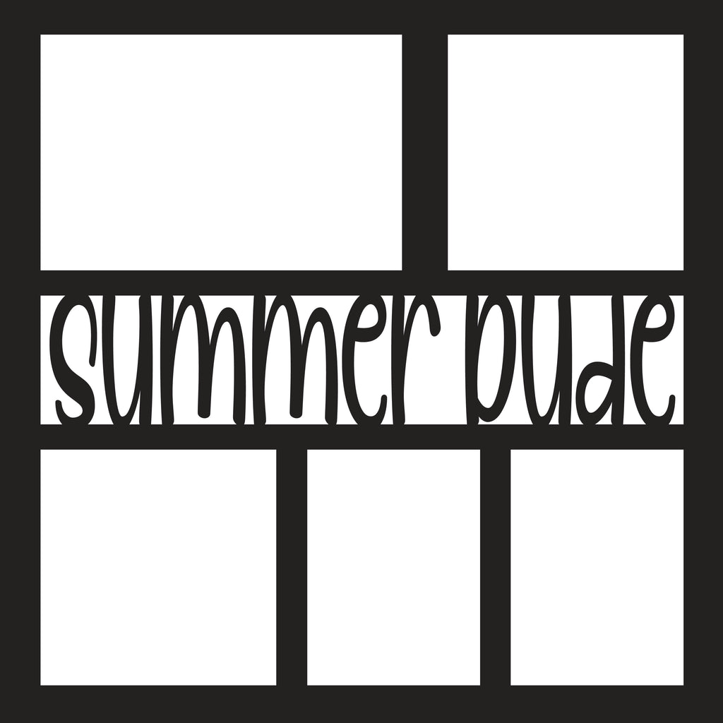 Summer Dude - 5 Frames - Scrapbook Page Overlay - Digital Cut File - S ...
