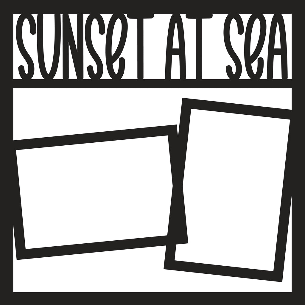 Sunset at Sea - 2 Frames - Scrapbook Page Overlay - Digital Cut File ...