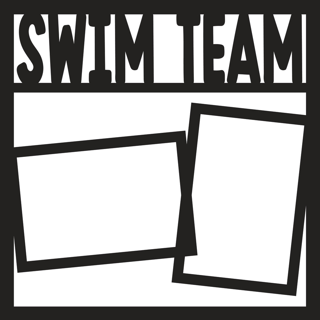 Swim Team - 2 Frames - Scrapbook Page Overlay - Digital Cut File - SVG ...