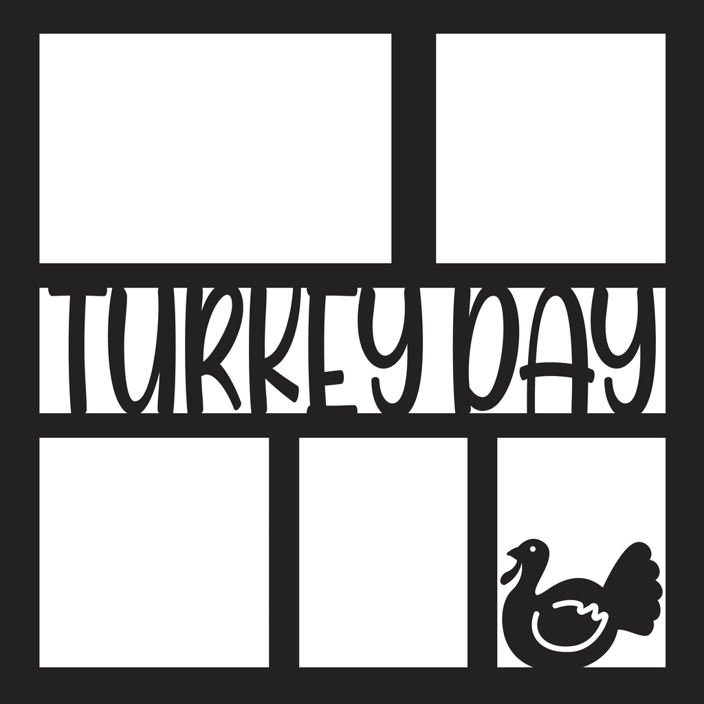 Turkey Day - 5 Frames - Scrapbook Page Overlay - Digital Cut File - SV ...