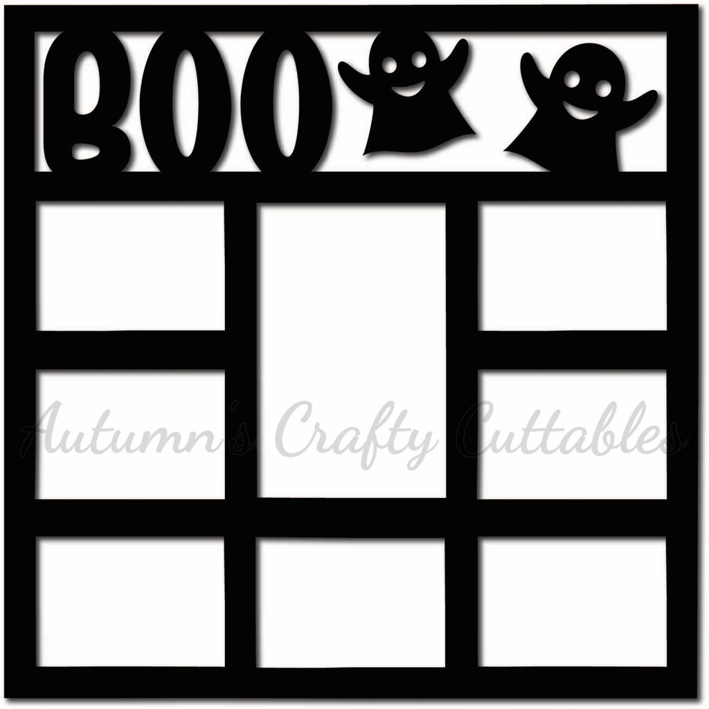 Boo - Scrapbook Page Overlay - Digital Cut File - SVG - INSTANT DOWNLO ...