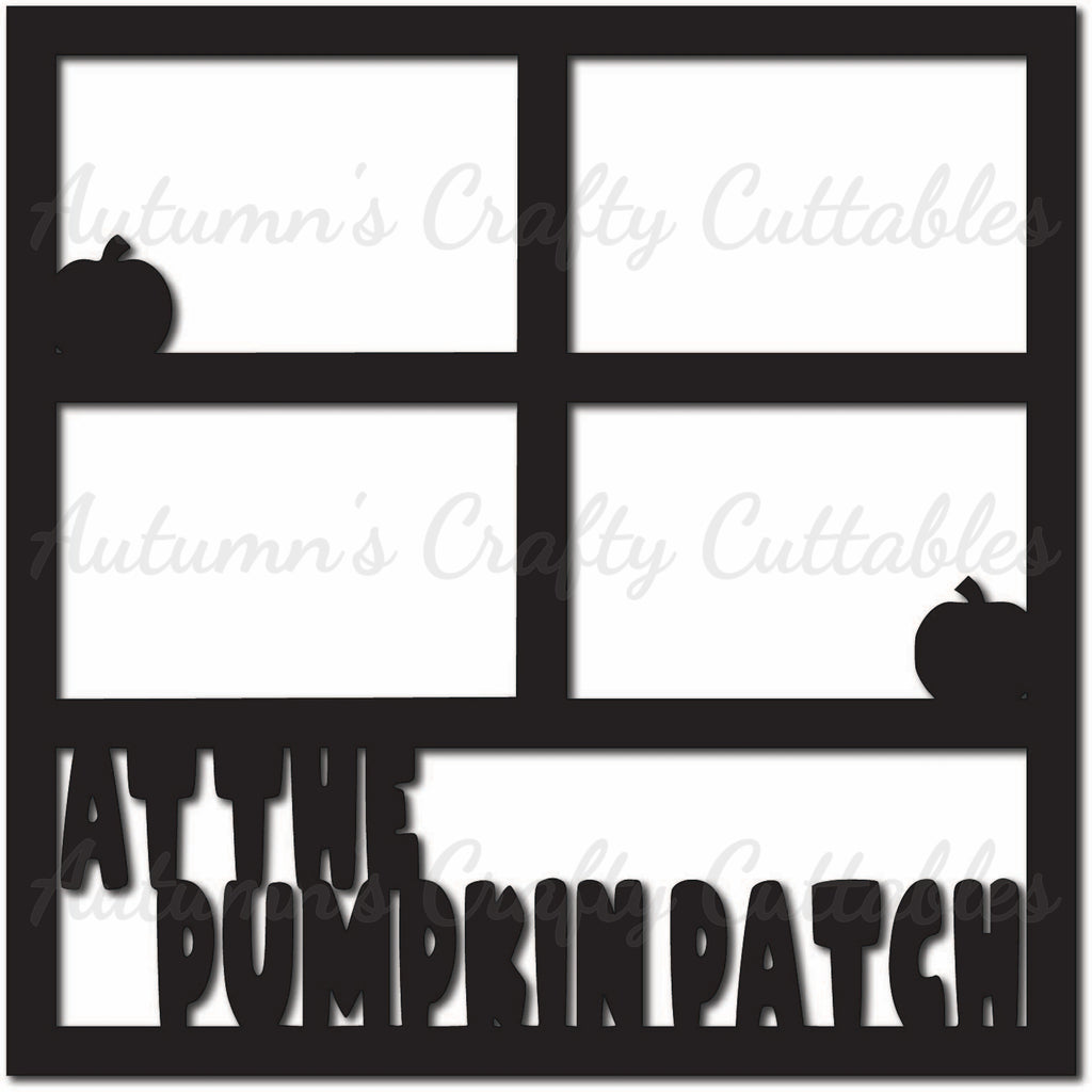 At the Pumpkin Patch - Scrapbook Page Overlay - Digital Cut File - SVG ...