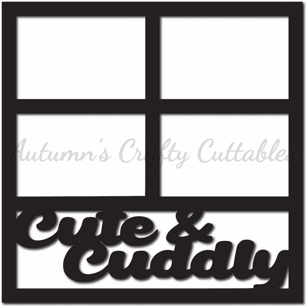 Cute & Cuddly - Scrapbook Page Overlay - Digital Cut File - SVG - INST ...