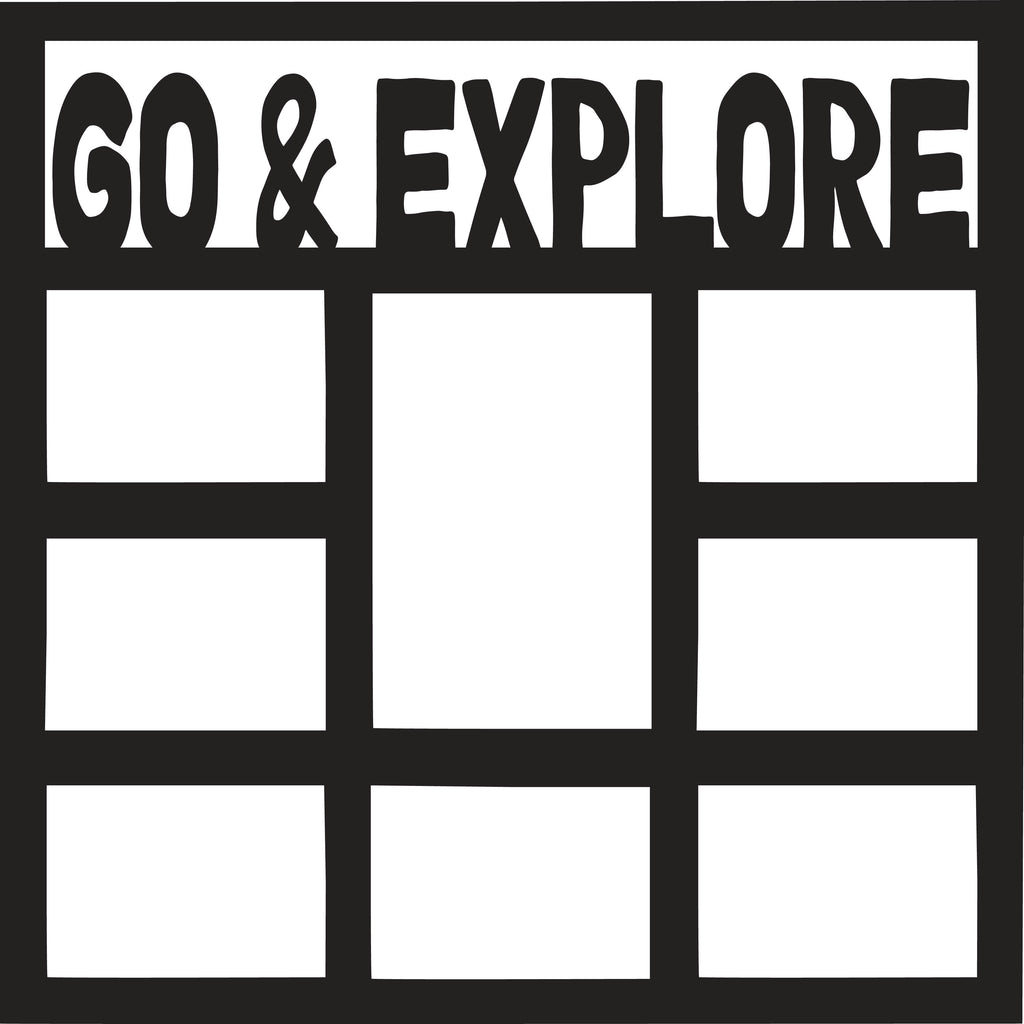 Go & Explore - 8 Frames - Scrapbook Page Overlay - Digital Cut File ...