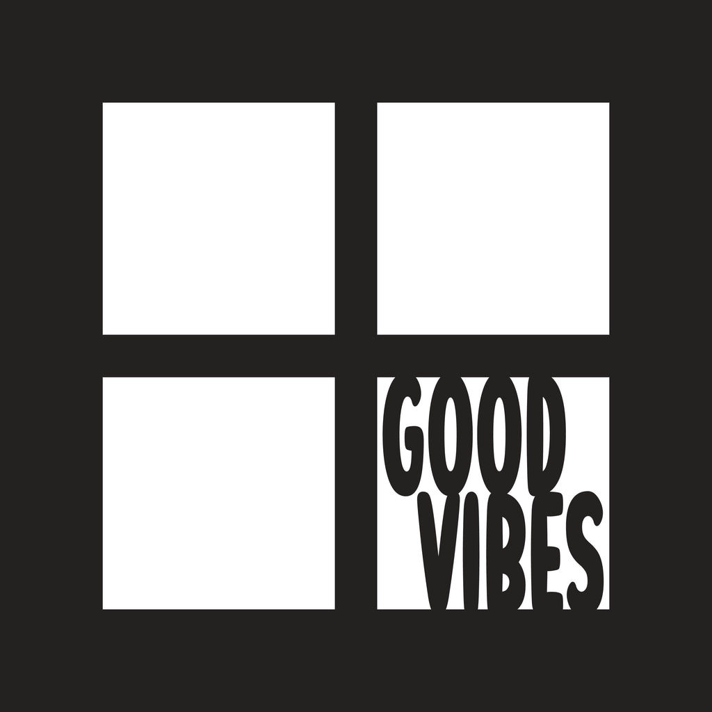 Good Vibes - 3 Frames - Scrapbook Page Overlay - Digital Cut File - SV ...
