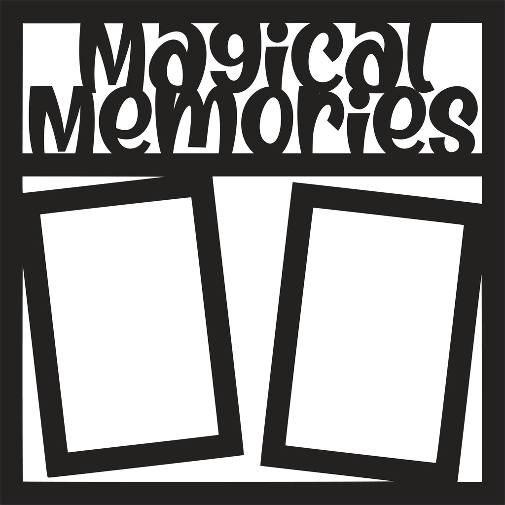 Magical Memories - 2 Vertical Frames - Scrapbook Page Overlay - Digita ...