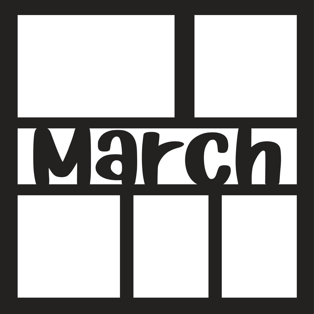 March - 5 Frames - Scrapbook Page Overlay - Digital Cut File - SVG - I ...