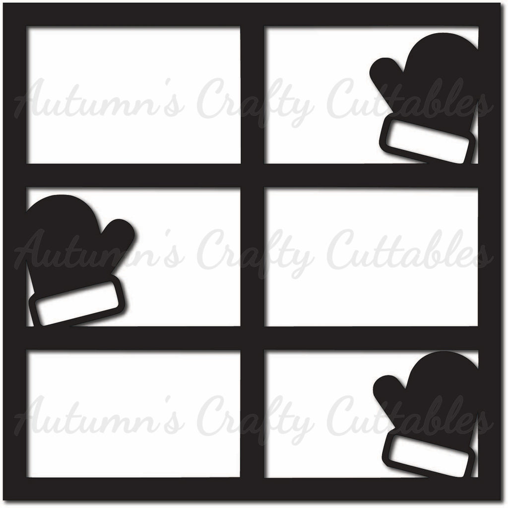 Mittens - Scrapbook Page Overlay - Digital Cut File - SVG - INSTANT DO ...