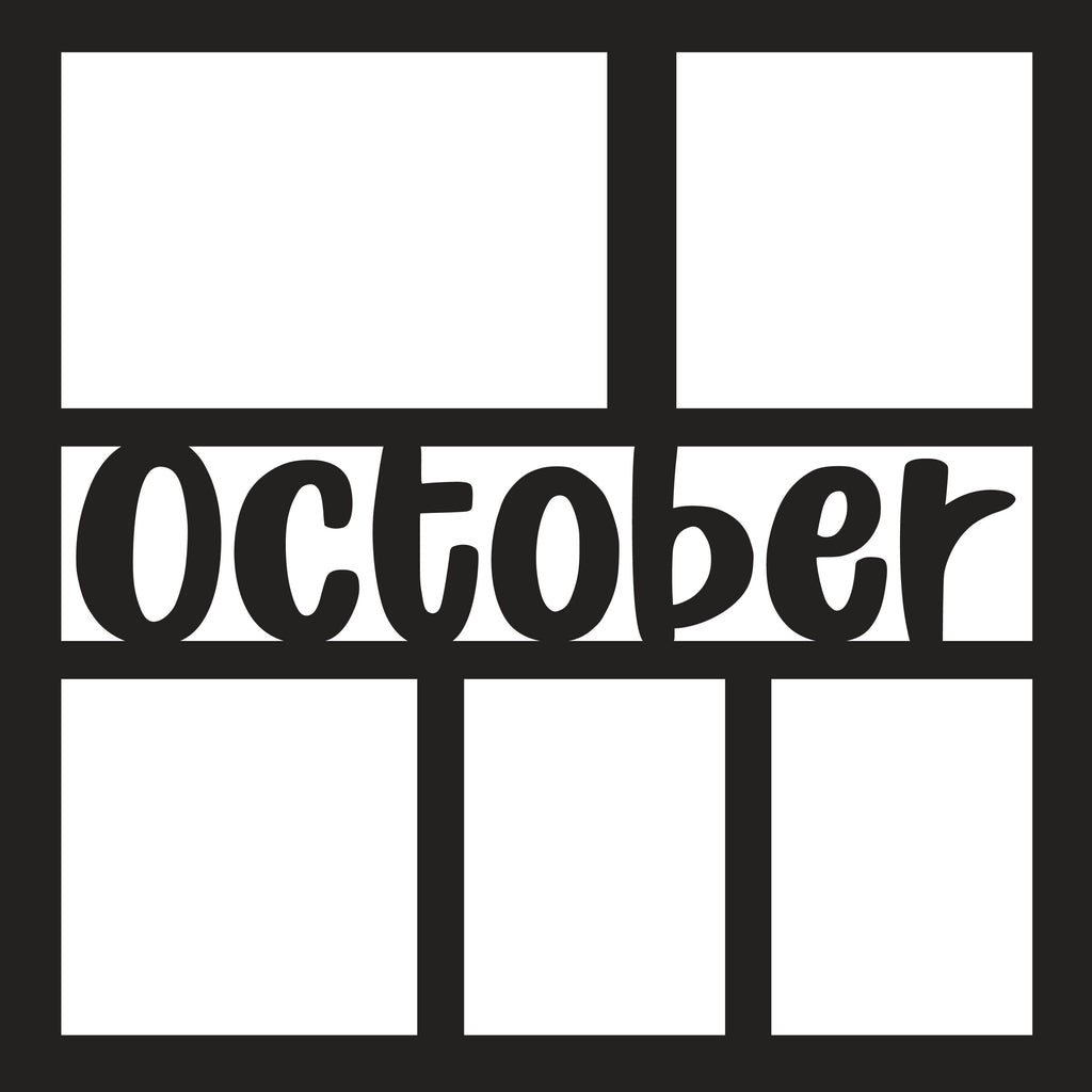 October - 5 Frames - Scrapbook Page Overlay - Digital Cut File - SVG ...