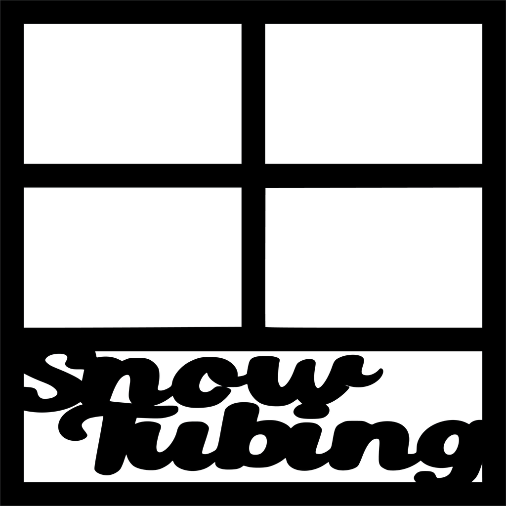 Snow Tubing - 4 Frames - Scrapbook Page Overlay - Digital Cut File - S ...