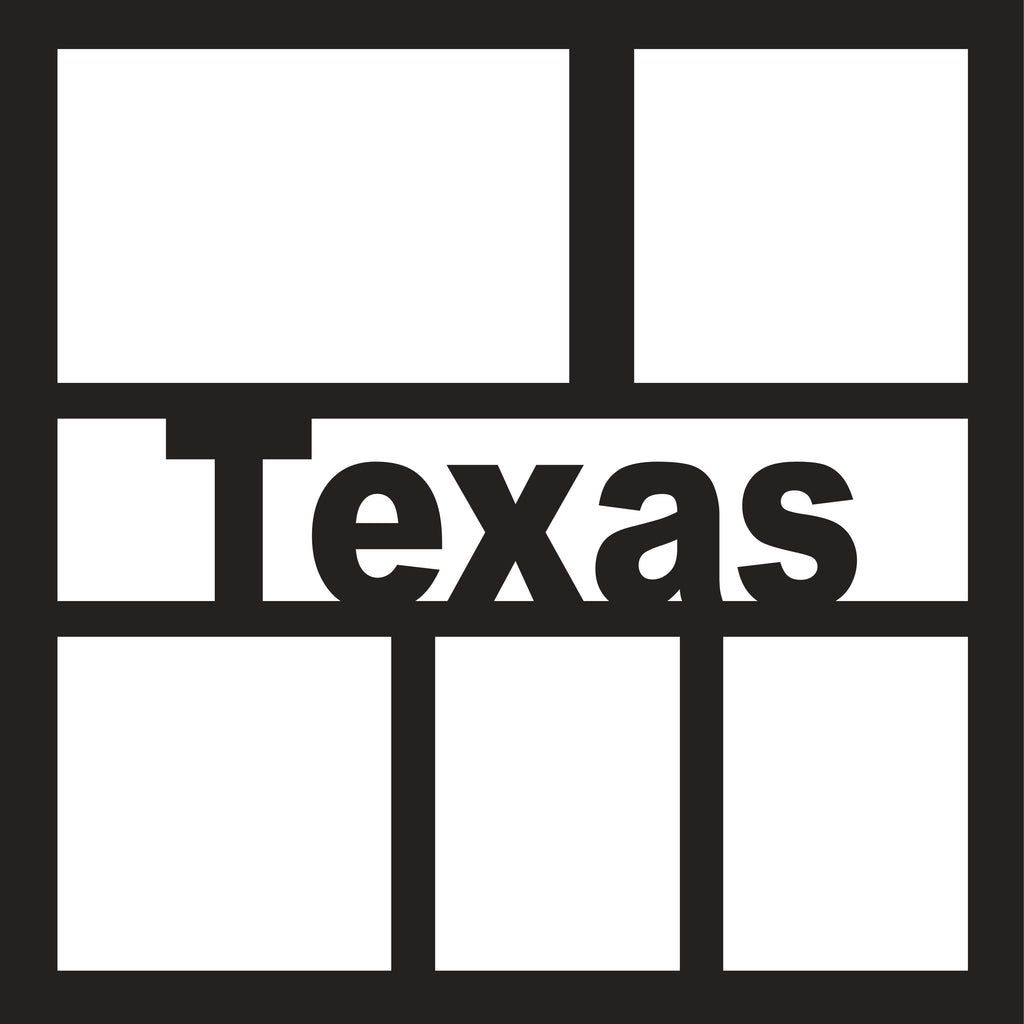 Texas - 5 Frames - Scrapbook Page Overlay - Digital Cut File - SVG - I ...