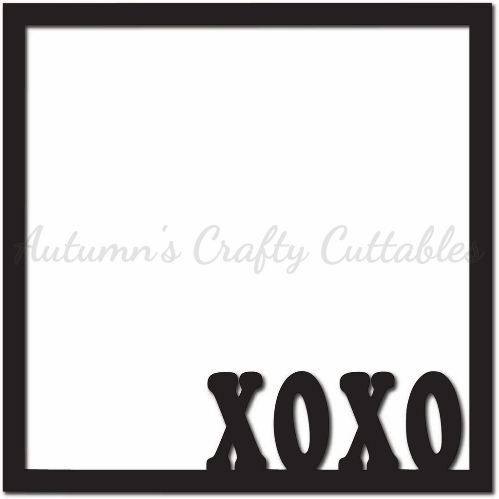 XOXO - Scrapbook Page Overlay - Digital Cut File - SVG - INSTANT DOWNL ...